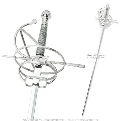 Medieval Renaissance Costume Rapier Fencing Sword With Wire Wrapped