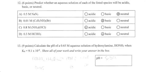 solved 12 6 points predict whether an aqueous solution of