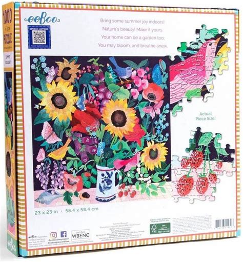 Eeboo Summer Bouquet 1000 Piece Jigsaw Puzzle Jigsaw Puzzles Direct