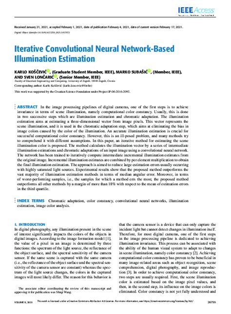 Pdf Iterative Convolutional Neural Network Based Illumination Estimation