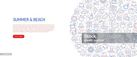 여름과 해변 관련 배너 디자인 패턴 현대 라인 스타일 아이콘 벡터 일러스트레이션 개념에 대한 스톡 벡터 아트 및 기타 이미지 개념 관광 관광 리조트 Istock