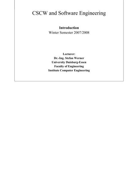 cscw and software engineering