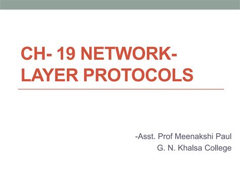 19 Network Layer Protocols Pptx