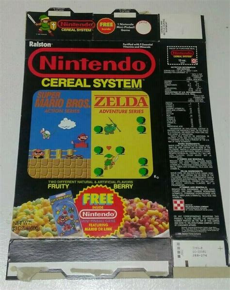 Nintendo Cereal System Mario Bros Zelda Ralston Purina 1988 Cereal