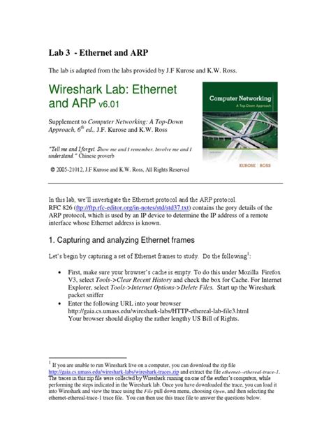 Lab3 Wireshark Ethernet Arp V6 01 Pdf Network Packet Internet Protocols