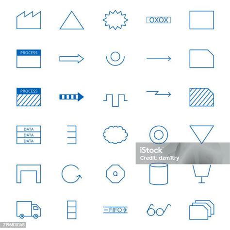 Value Stream Mapping Symbols Icon Set Stock Illustration Download