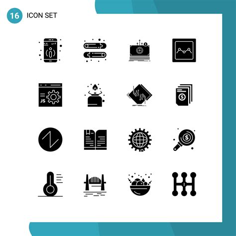Stock Vector Icon Pack Of 16 Line Signs And Symbols For Programming