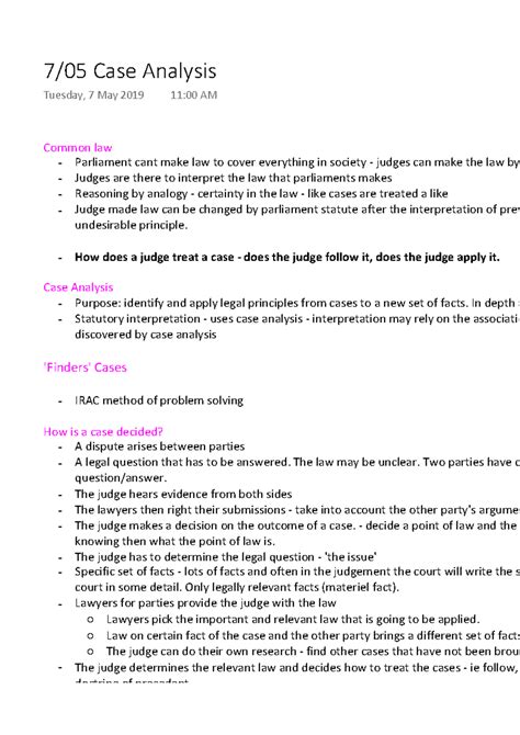 Case Analysis Case Law A Lecture 1 Warning Tt Undefined Function