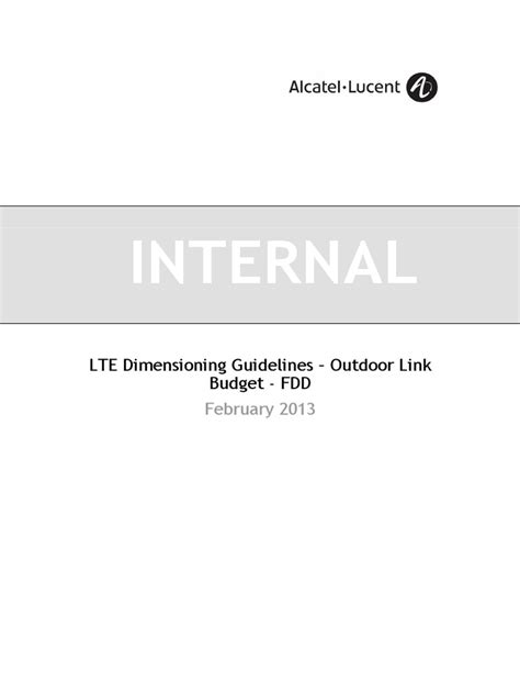 Pdf 03 Lte Dimensioning Guidelines Outdoor Link Budget Fdd