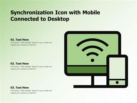 Synchronization Icon With Mobile Connected To Desktop Presentation Graphics Presentation