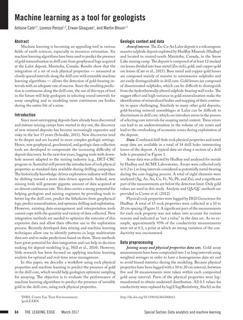 PDF Machine Learning As A Tool For Geologists