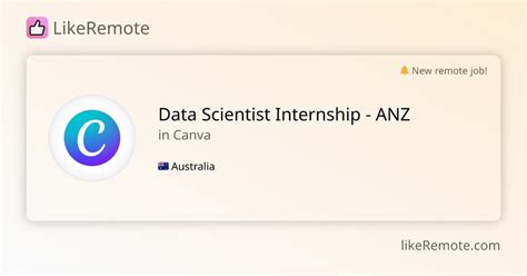 📩 Data Scientist Internship Anz At 🏢 Canva 📍remote Job In 🇦🇺