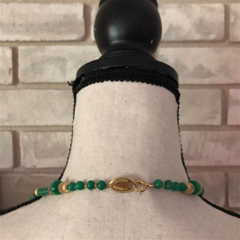 Italian Jade Green Glass Bead Long Layering Necklace By Bozart 24