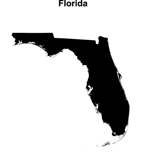 Florida Outline Map 44571742 Vector Art At Vecteezy