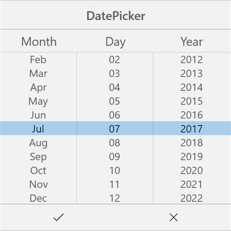 Date Picker In Uwp Picker Control Syncfusion