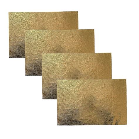 Kit 4 Lugar Americano Retangular Dourado Luxo 30cmx45cm Vencedor