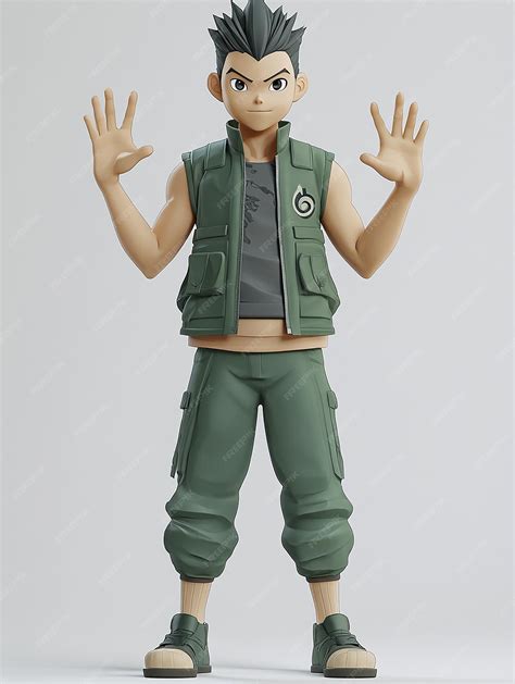 3d Cartoon Character Of Shikamaru Nara In His Chunin Outfit Premium Ai Generated Image