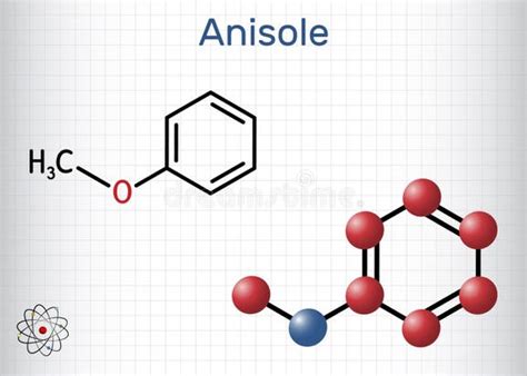 Anisole Methoxybenzene Methyl Phenyl Ether Molecule Sheet Of Paper In A Cage Vector Stock