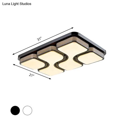 Rectangular Flush Mount Ceiling Light With Led Acrylic Fixture