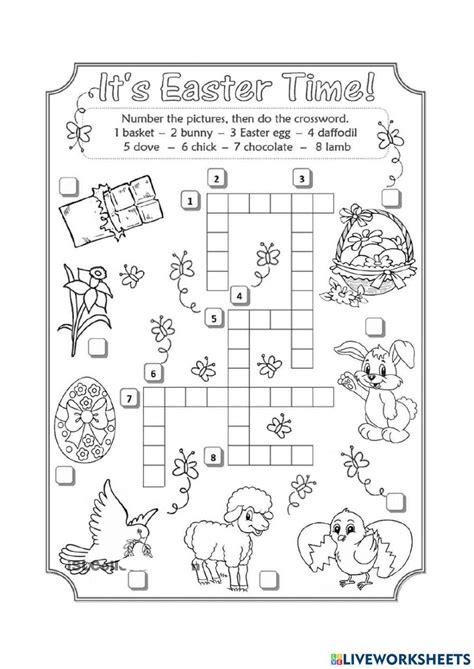 Easter Crossword Exercise Grammatica Inglese Idee Pasquali Inglese
