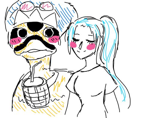 One Piece Princess Vivi With Her Duck Friend Drawception