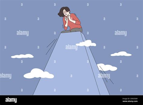 Afraid With Heights Stock Vector Images Alamy
