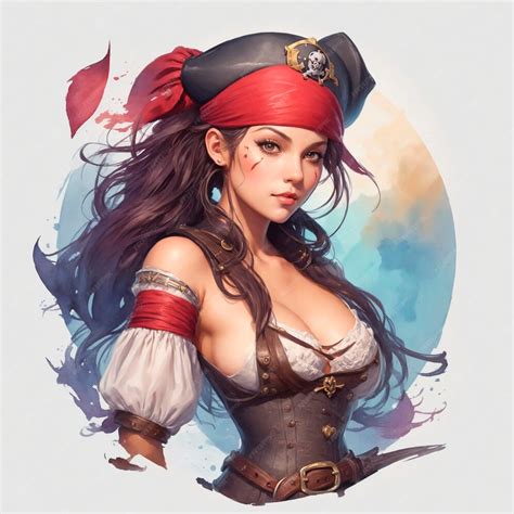 Premium Ai Image Sexy Female Pirate Illustration