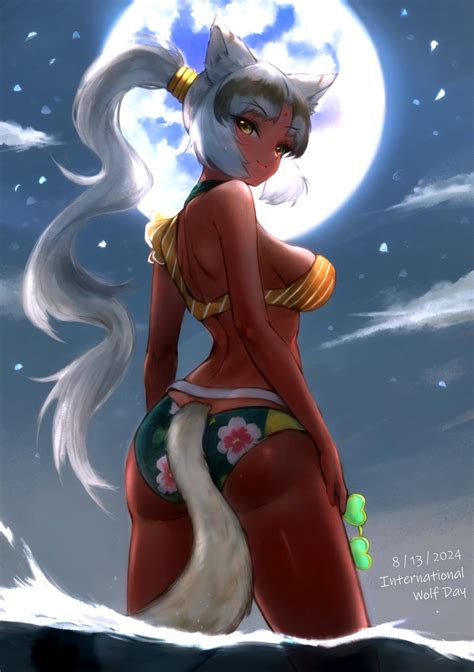 Rule 34 1girls Bikini Dark Skinned Female Forehead Jewel Grey Hair