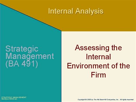 Internal Analysis Strategic Management Ba 491 Strategic Management