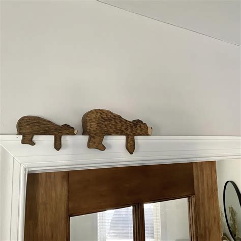 Wooden Bear Door Corner Home Dorm Decor Door Hanging Wooden Decor Over