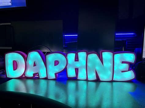 Custom Bubble Letters Cloud Font Name Sign Illuminated Etsy