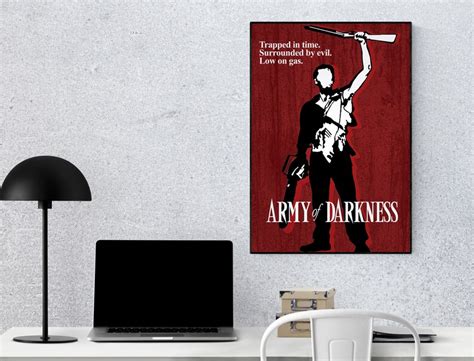 Ash The Evil Dead Custom Silhouette Cult Film Art Poster Print Etsy