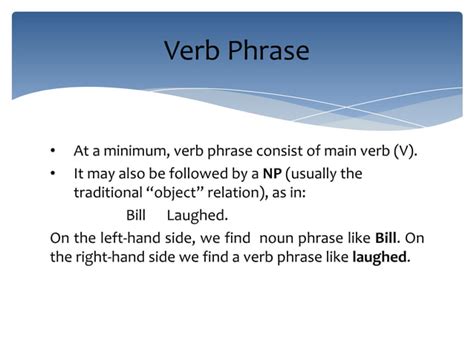 Verb Phrase Ppt