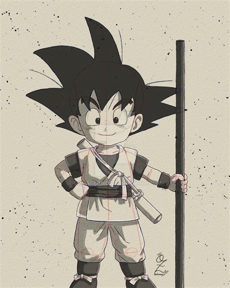 Goku Daima Drawing Sketch Study By Oz Galeano By Ozgaleano On Deviantart