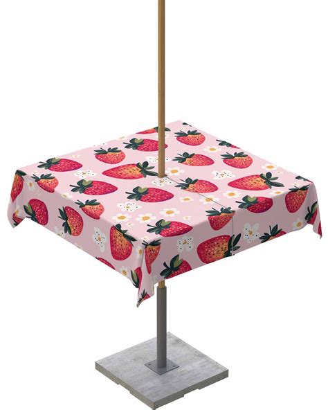 Hokiten Outdoor Tablecloths With Umbrella Hole And Zipper Strawberry