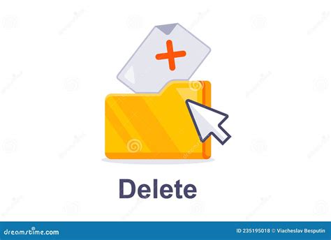Delete A File From A Folder From Your Computer Stock Vector Illustration Of Design Deletion