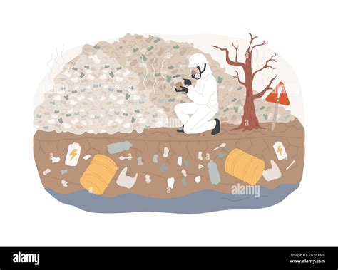Soil Pollution Isolated Concept Vector Illustration Land Degradation