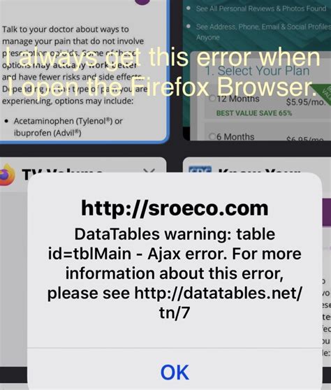 Error Message When I Open My IPhone S DataTables Forums