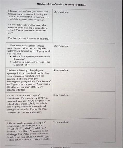 Solved Non Mendellan Genetics Practice Problems 1 In Some