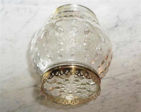 Polka Dot Bubble Glass Globe Replacement Shade W Applied Metal Accent