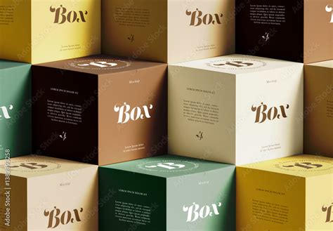 Square Boxes Pattern Mockup Stock Template Adobe Stock