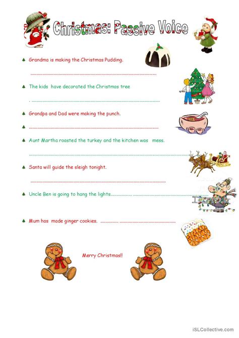 Christmas Passive Pictur English Esl Worksheets Pdf And Doc