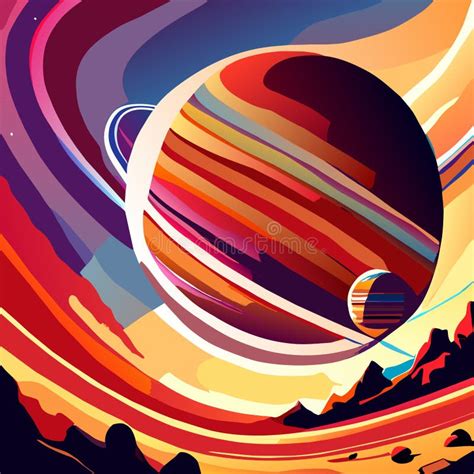Planets In Outer Space Abstract Space Background Vector Illustration