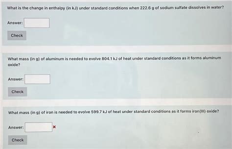 Solved What Is The Change In Enthalpy In KJ Under Chegg