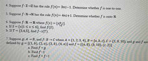 Solved Suppose F ZZ Has The Rule F N N Determine Chegg