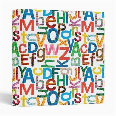 Eric Carle Alphabet Pattern Letters 3 Ring Binder Zazzle