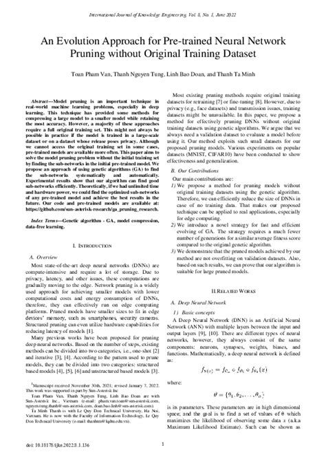 Pdf An Evolution Approach For Pre Trained Neural Network Pruning