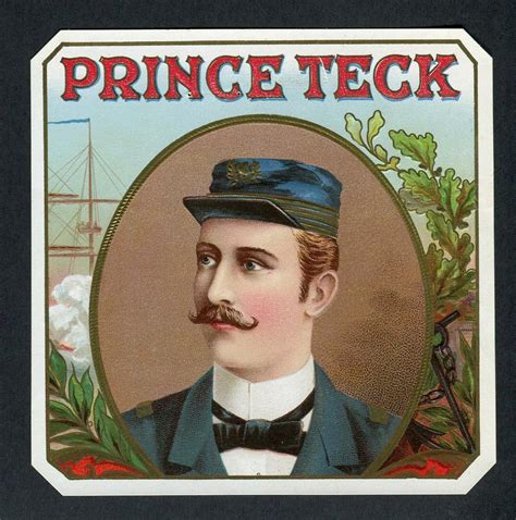 Old Original Prince Teck Cigar Label Fracis Of Teck Military Major