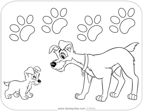 Lady And The Tramp Coloring Pages Pdf