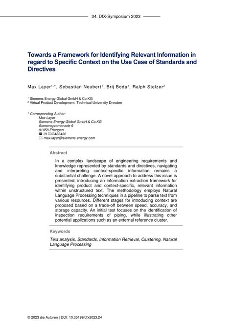 (PDF) Towards a Framework for Identifying Relevant Information in regard to Specific Context on ...